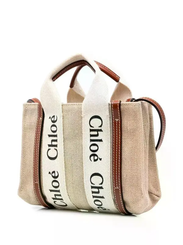 Chloé 2022 Mini Canvas Woody North South Tote Satchel