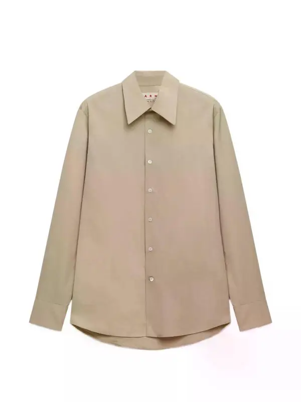 Marni Beige Poplin Shirt With Tailored Cut