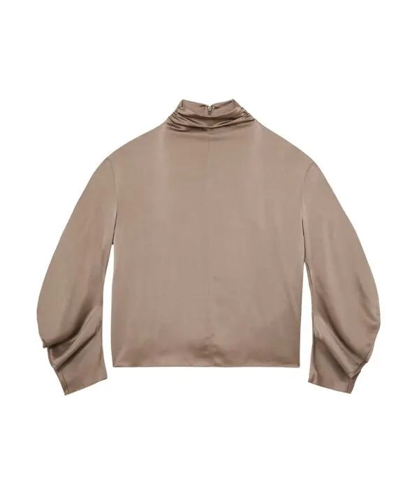 REISS Silk High-neck Blouse