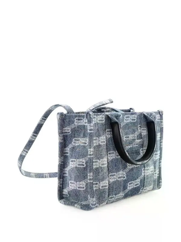 Balenciaga Hardware Tote Bb Monogram Denim Xs Satchel
