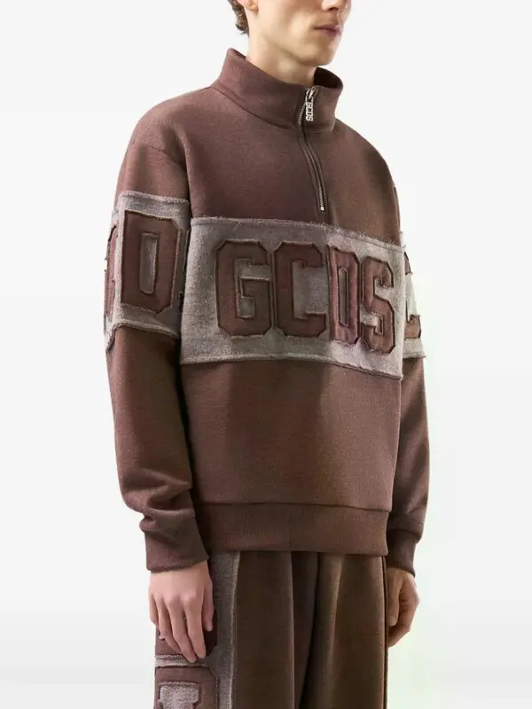 Gcds Logo-appliqué Half-zip Sweatshirt