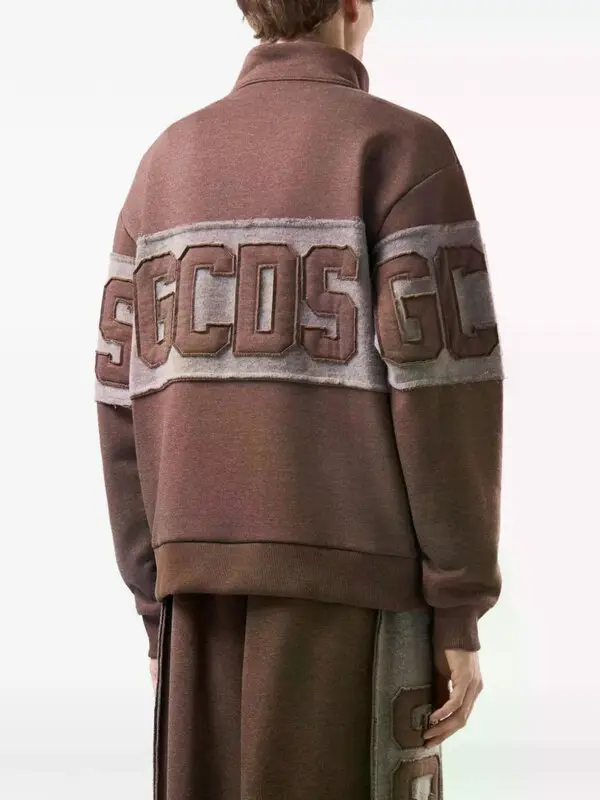 Gcds Logo-appliqué Half-zip Sweatshirt