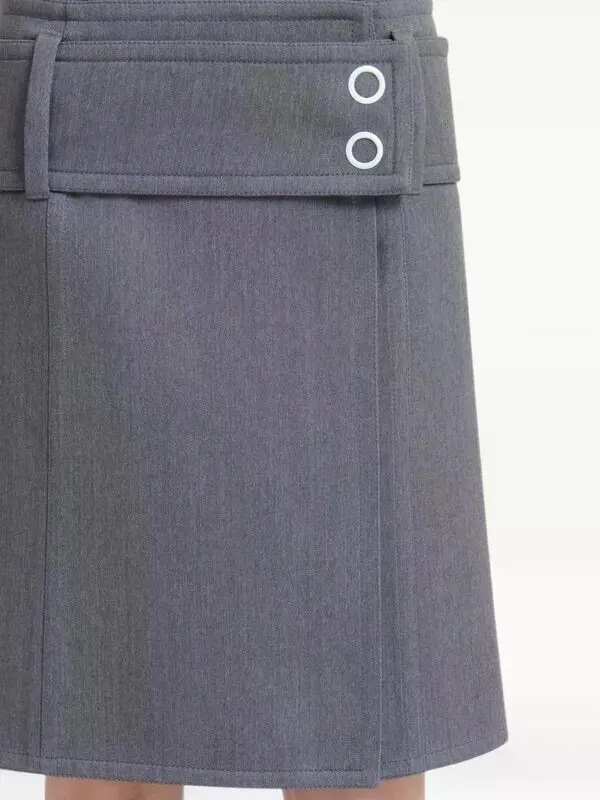 Marni Gray Wool Wrap Skirt With Wide Belt