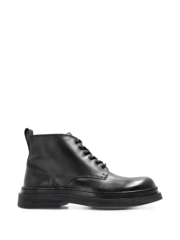 AMI Paris Lace-up Leather Combat Boots
