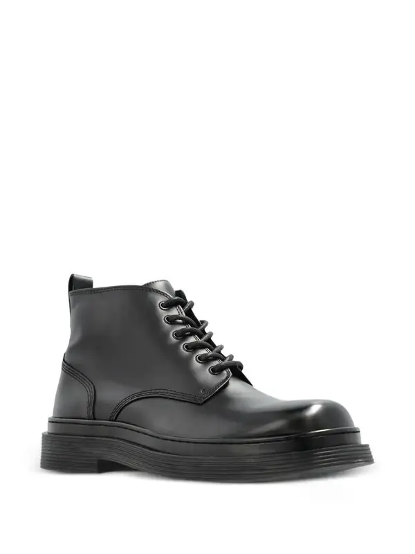 AMI Paris Lace-up Leather Combat Boots