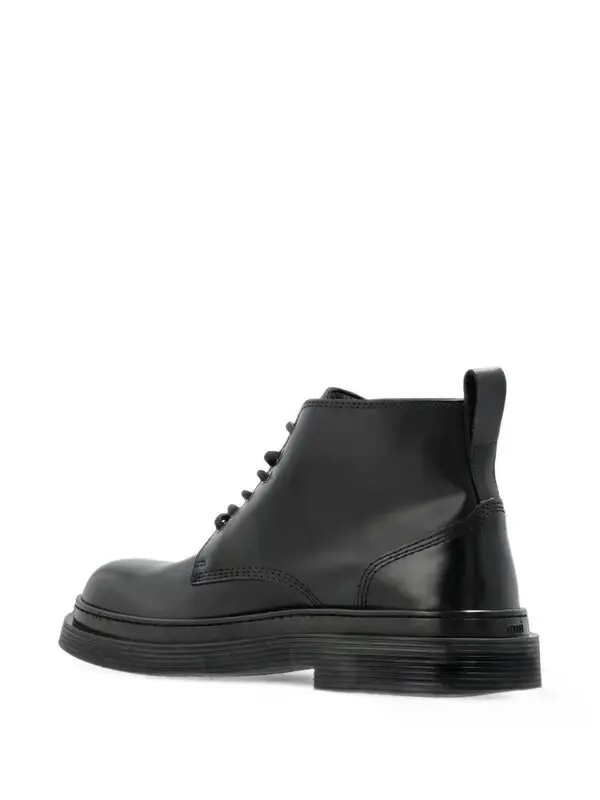 AMI Paris Lace-up Leather Combat Boots