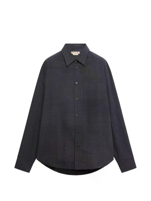 Marni Deep Checked Poplin Shirt - Grey