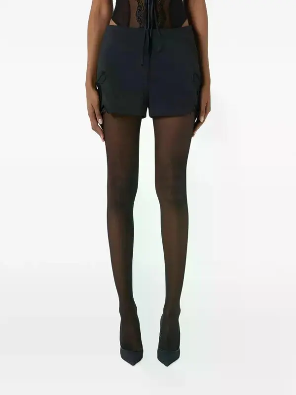 Blumarine Intarsia-embroidered Cady Shorts