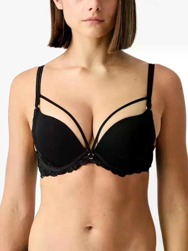 Chantelle Illusion Embroidered Strappy-detail Bra - Black