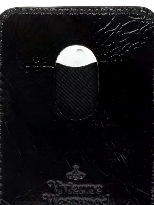 VIVIENNE WESTWOOD Orb-plaque Crinkled-leather Card Sleeve