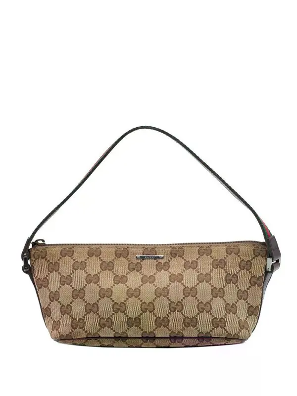 Gucci 2000-2015 Gg Canvas Web Boat Shoulder Bag