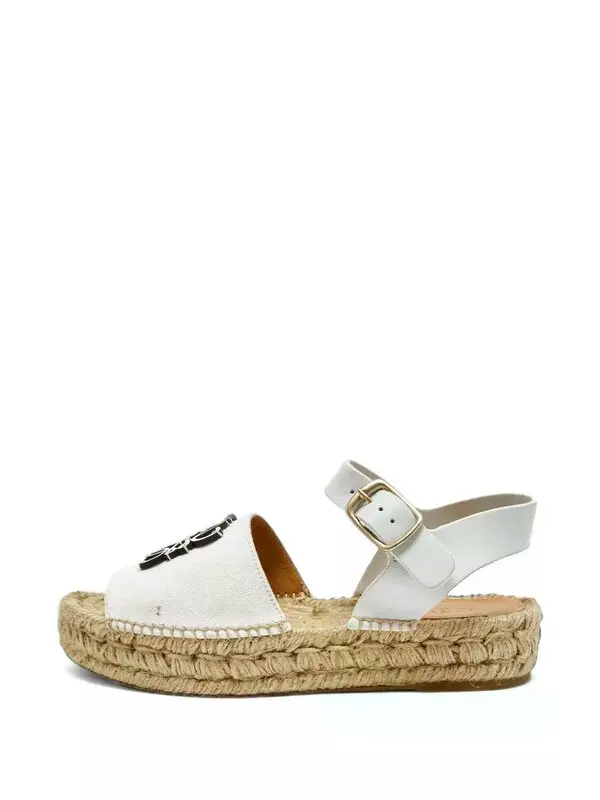 Loewe Anagram Platform Espadrille Sandals - White