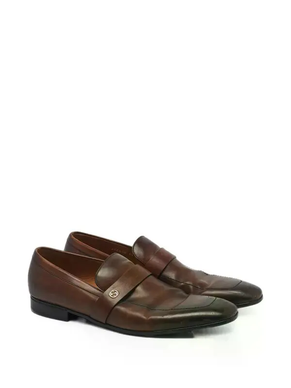 Gucci Gg-interlock Leather Loafers
