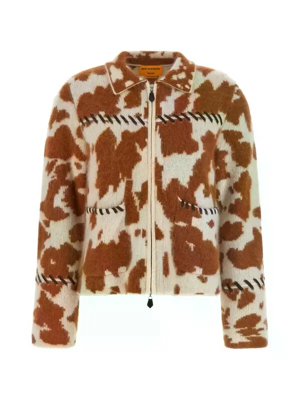 Guest In Residence Grizzly Cow-pattern Cashmere Jacket - Neutrals