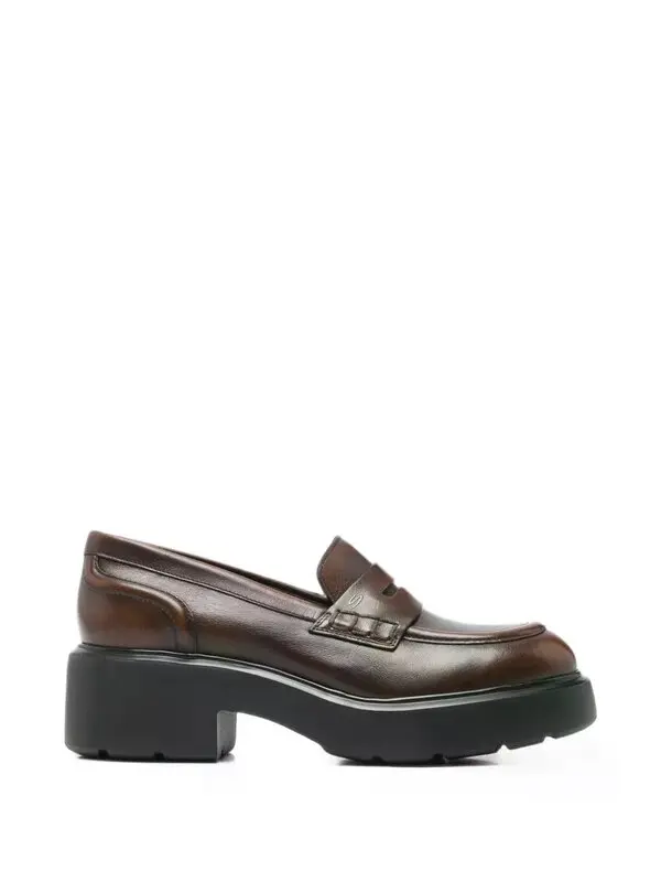 Santoni Chunky-sole Leather Loafers
