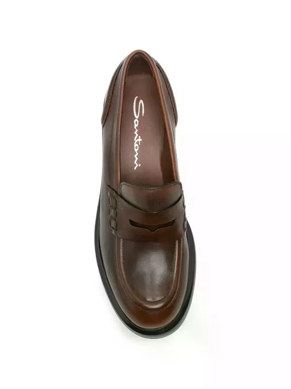 Santoni Chunky-sole Leather Loafers