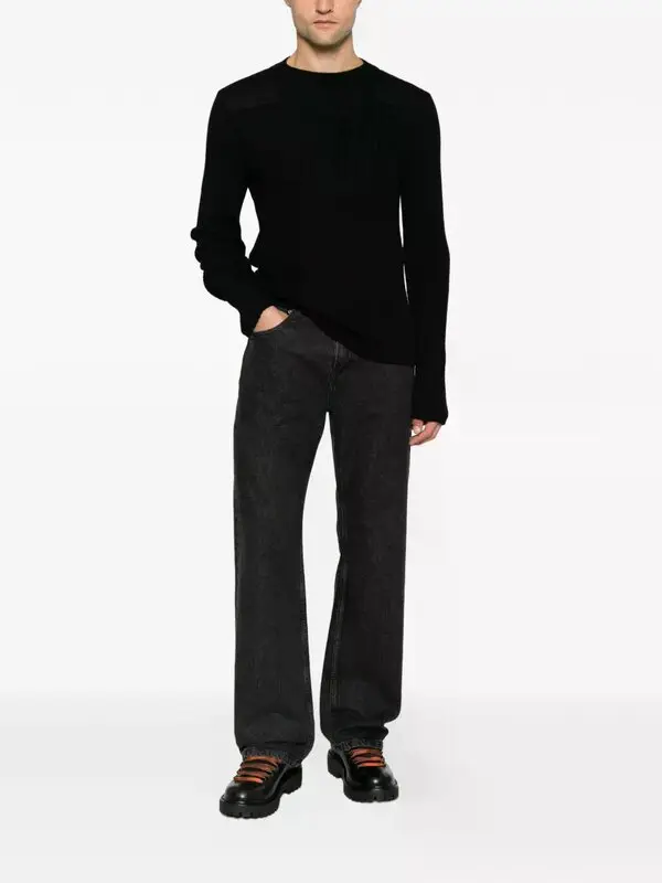 Fendi Ribbed-knit Shoulder-patch Sweater