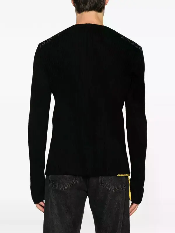 Fendi Ribbed-knit Shoulder-patch Sweater