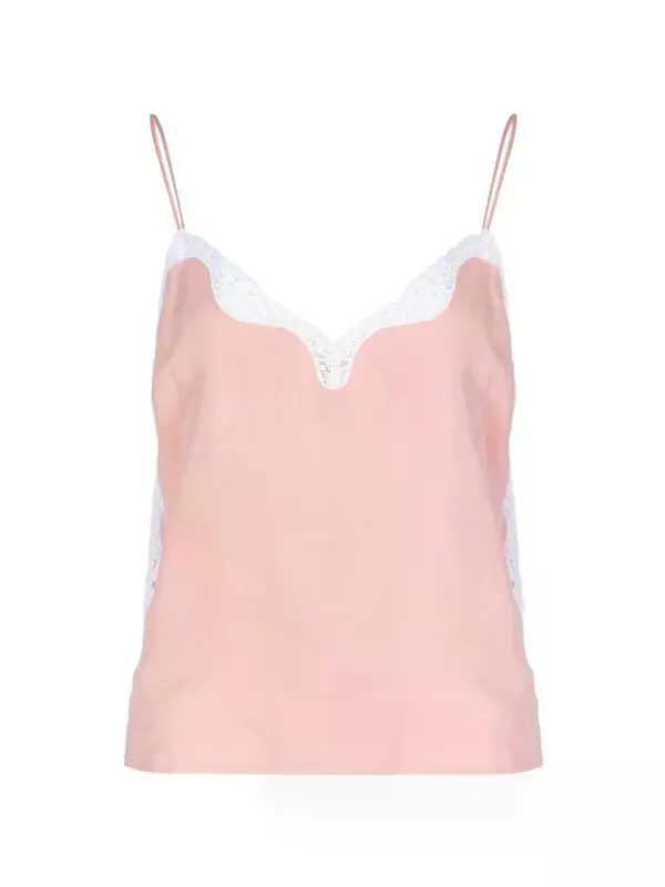 Posse Tabitha Lace-trim Top - Pink