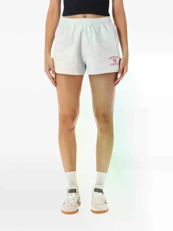 Sporty & Rich Logo-print Elasticated Shorts - Grey