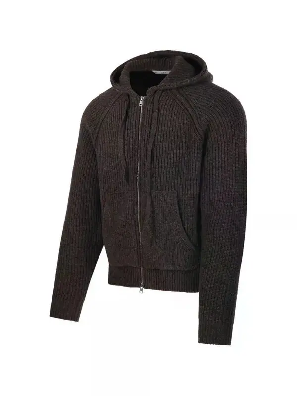DUNST Ribbed-knit Zip-up Cardigan
