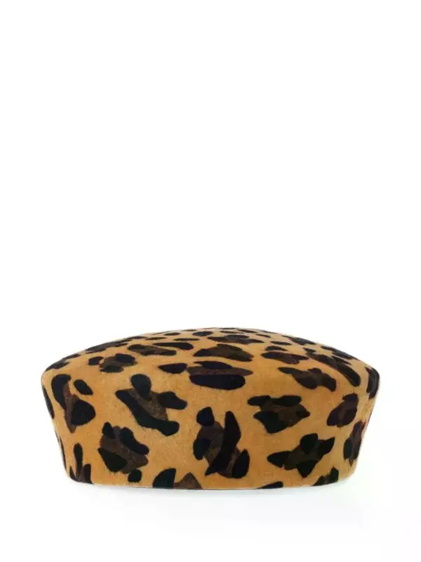 Ruslan Baginskiy Leopard-print Wool Beret - Neutrals