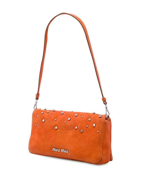 Miu Miu 2010-2026 Crystal Embellished Suede Satchel