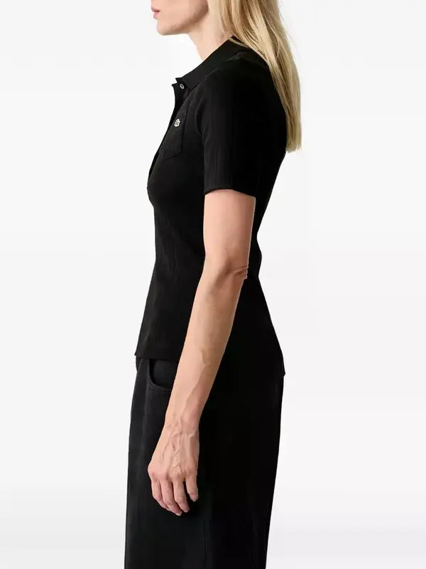 Lacoste Logo-patch Ribbed-knit Polo Shirt
