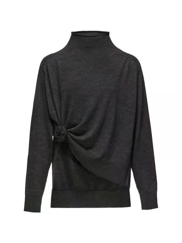 Magda Butrym Knotted Wool Turtleneck Sweater