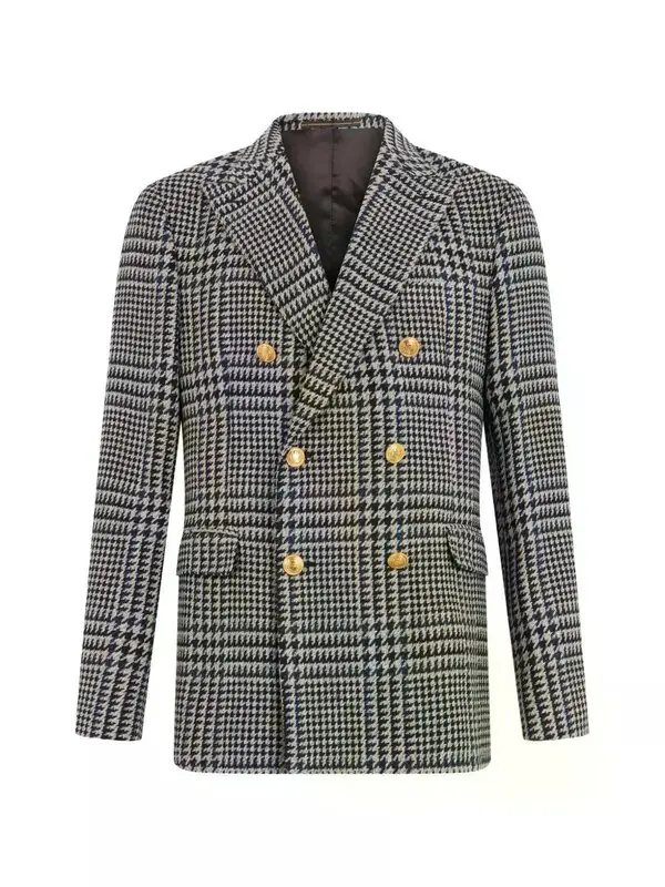 SLOWEAR Prince Of Wales Check Double-breasted Blazer