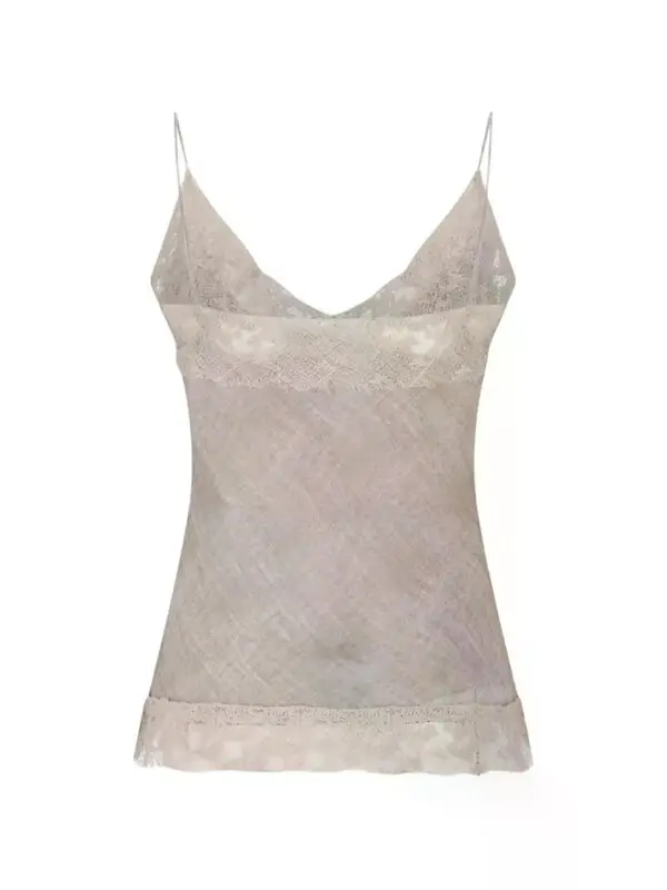 Ermanno Scervino Lace-trim Silk Top