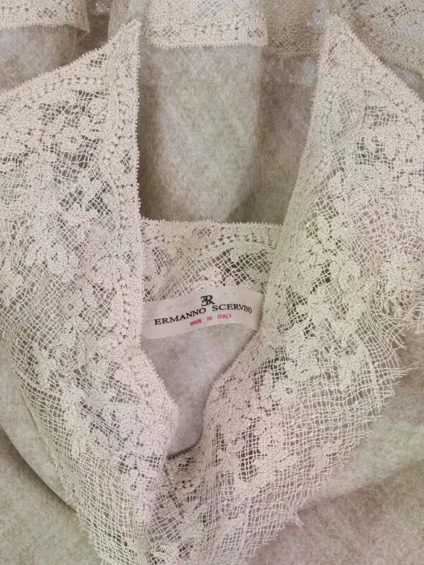 Ermanno Scervino Lace-trim Silk Top