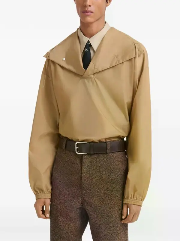 Marni Beige Nylon Jacket With Funnel Neck