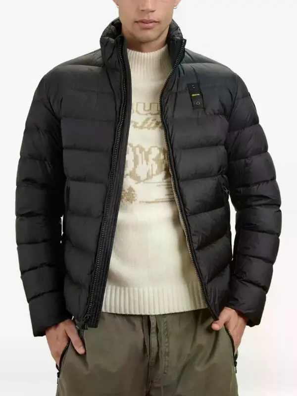 BLAUER. Quilted Logo-patch Jacket
