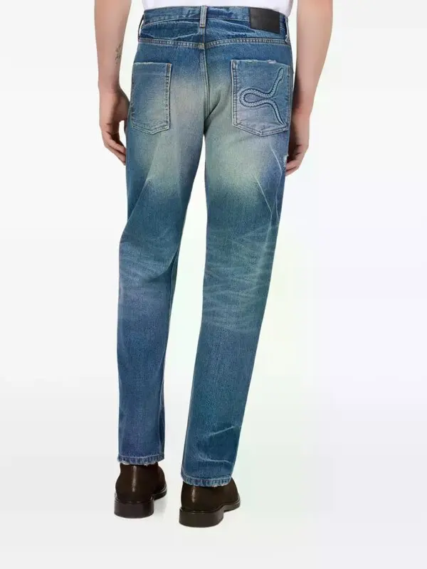 Roberto Cavalli Leopard-print Whiskered Jeans