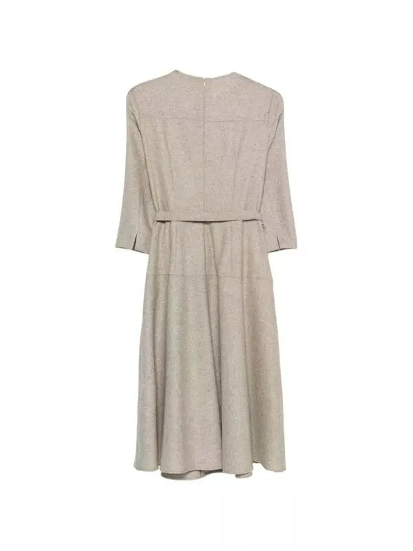 Antonelli Firenze Belted Three-quarter Sleeve Midi Dress