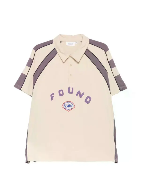 FOUND Logo-embroidered Striped Polo Shirt