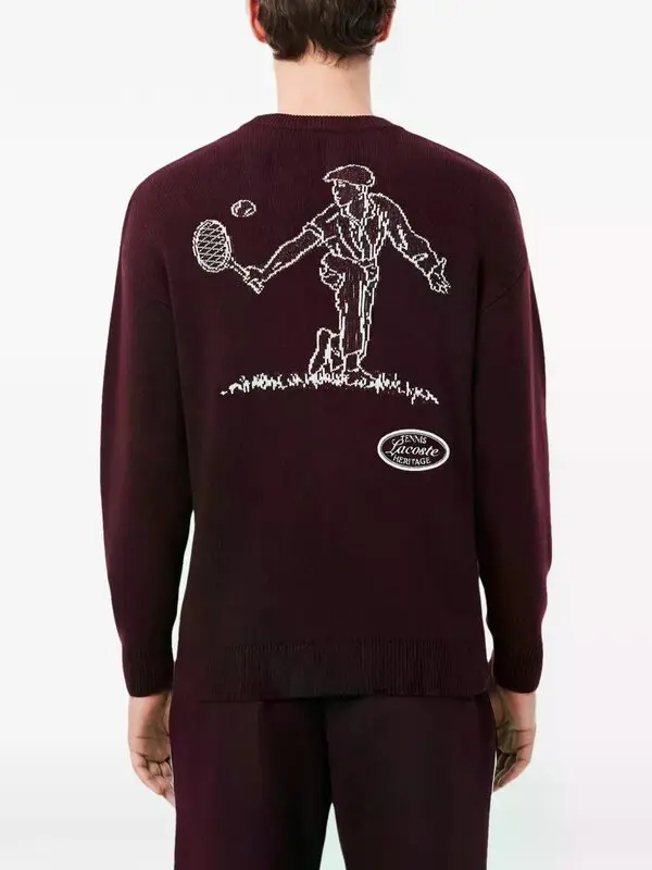 Lacoste Heritage Logo-embroidered Intarsia-knit Sweater