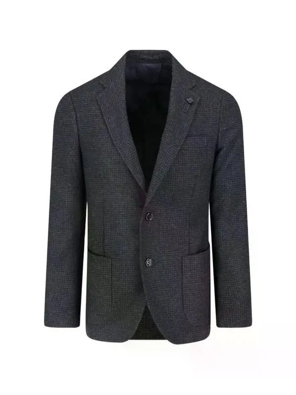 LARDINI Check-pattern Notched-lapel Blazer