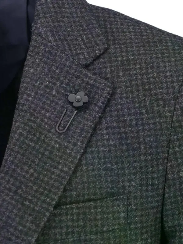 LARDINI Check-pattern Notched-lapel Blazer