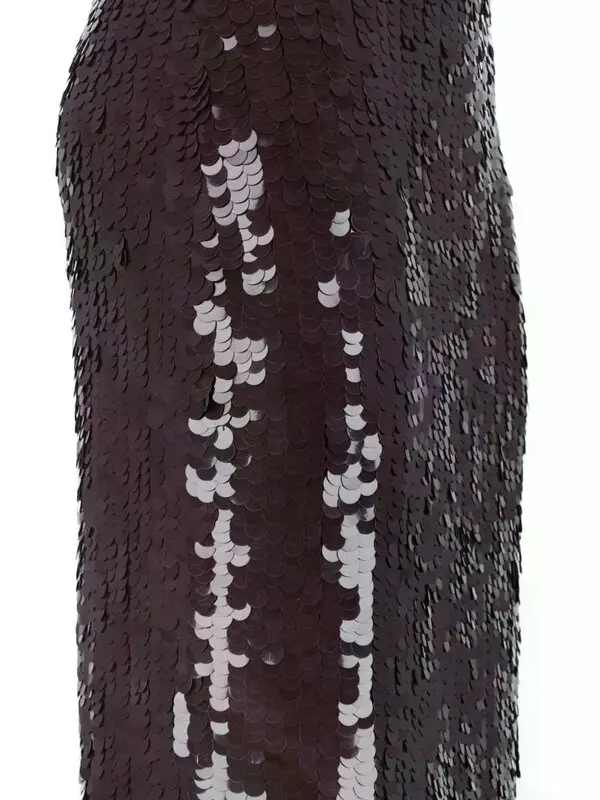 P.a.r.o.s.h Sequin-embellished Pencil Midi Skirt - Brown