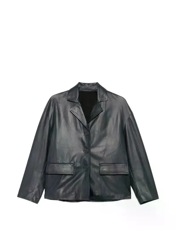 SALVATORE SANTORO Button-up Leather Jacket - Blue