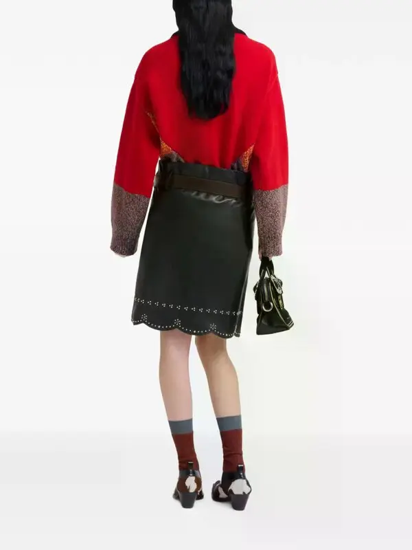 Marni Leather Skirt With Micro-studs