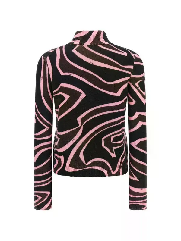 Emilio Pucci Labirinto Print High-neck Wool Sweater
