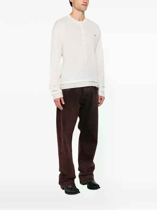 ANN DEMEULEMEESTER Layered-effect Henley-neck T-shirt