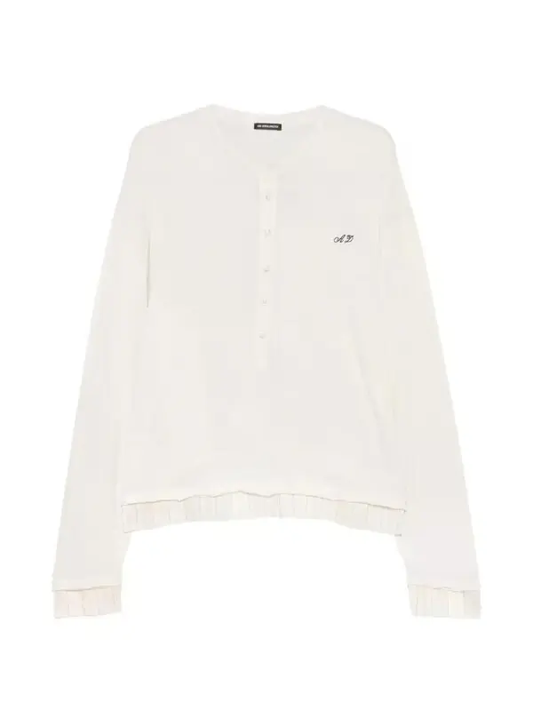 ANN DEMEULEMEESTER Layered-effect Henley-neck T-shirt