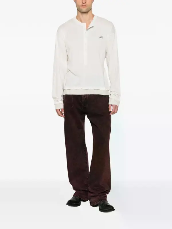ANN DEMEULEMEESTER Layered-effect Henley-neck T-shirt