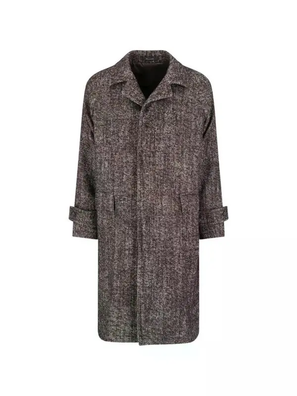 Tagliatore Marl-pattern Raglan-sleeve Coat