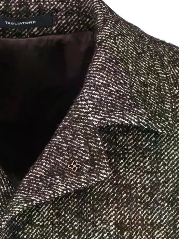 Tagliatore Marl-pattern Raglan-sleeve Coat