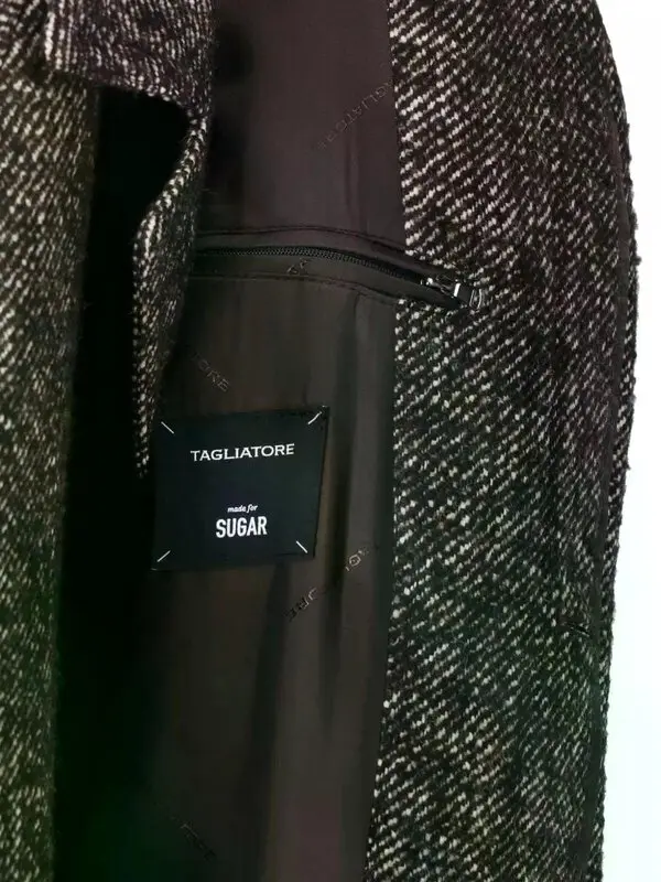 Tagliatore Marl-pattern Raglan-sleeve Coat